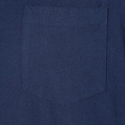 Amazon Essentials Men's Long Sleeve Shirts Casual - Regular-Fit Pocket Oxford, Navy, X-Large