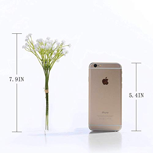 Veryhome 10PCS 30 Bunches White Babys Breath Flowers Artificial White Fake Flowers Gypsophila DIY Floral Bouquets Arrangement Wedding Home Decor(VASE NOT Included)