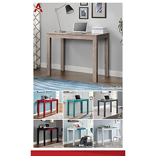 Ameriwood Home Parsons Desk with Drawer, Black , 19.7D x 39W x 30H in