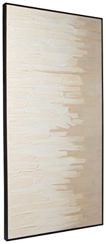 Signature Design by Ashley Jennaya Modern Abstract Framed Hand Painted Wall Art, 60 x 30, Beige, Living Room