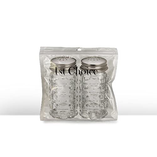 1st Choice FBA_BCK31360 Retro Style Salt and Pepper Shakers with Stainless Tops (2), 1, Original Version