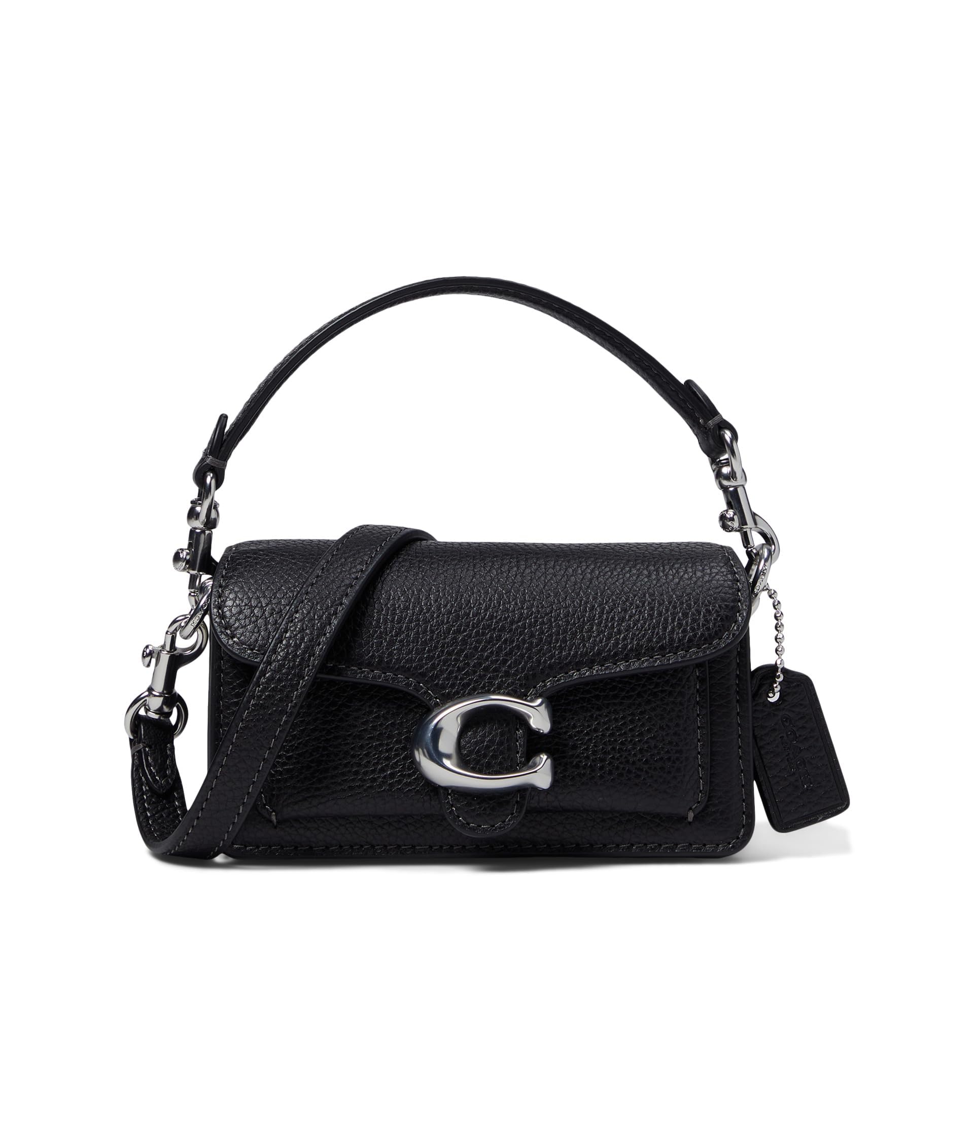 Coach Polished Pebble Leather Tabby 12 Black One Size