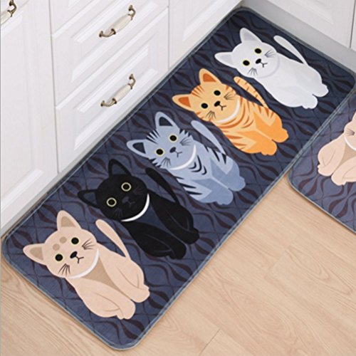 Gydthdeix Rectangle Cartoon Lovely Cats Kitty Pattern Mat Rug for Stairway Toilet Floor Bedroom Living Room Bathroom Kitchen Home Decoration Area