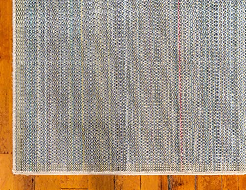 Unique Loom Solo Collection Solid, Plush, Kids, Modern Area Rug, 5 ft x 7 ft 7 in, Yellow