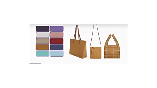 JOY Mangano Luxe Genuine Leather Handbag, Chic Crossbody Plus Shopper Tote ~ Camel