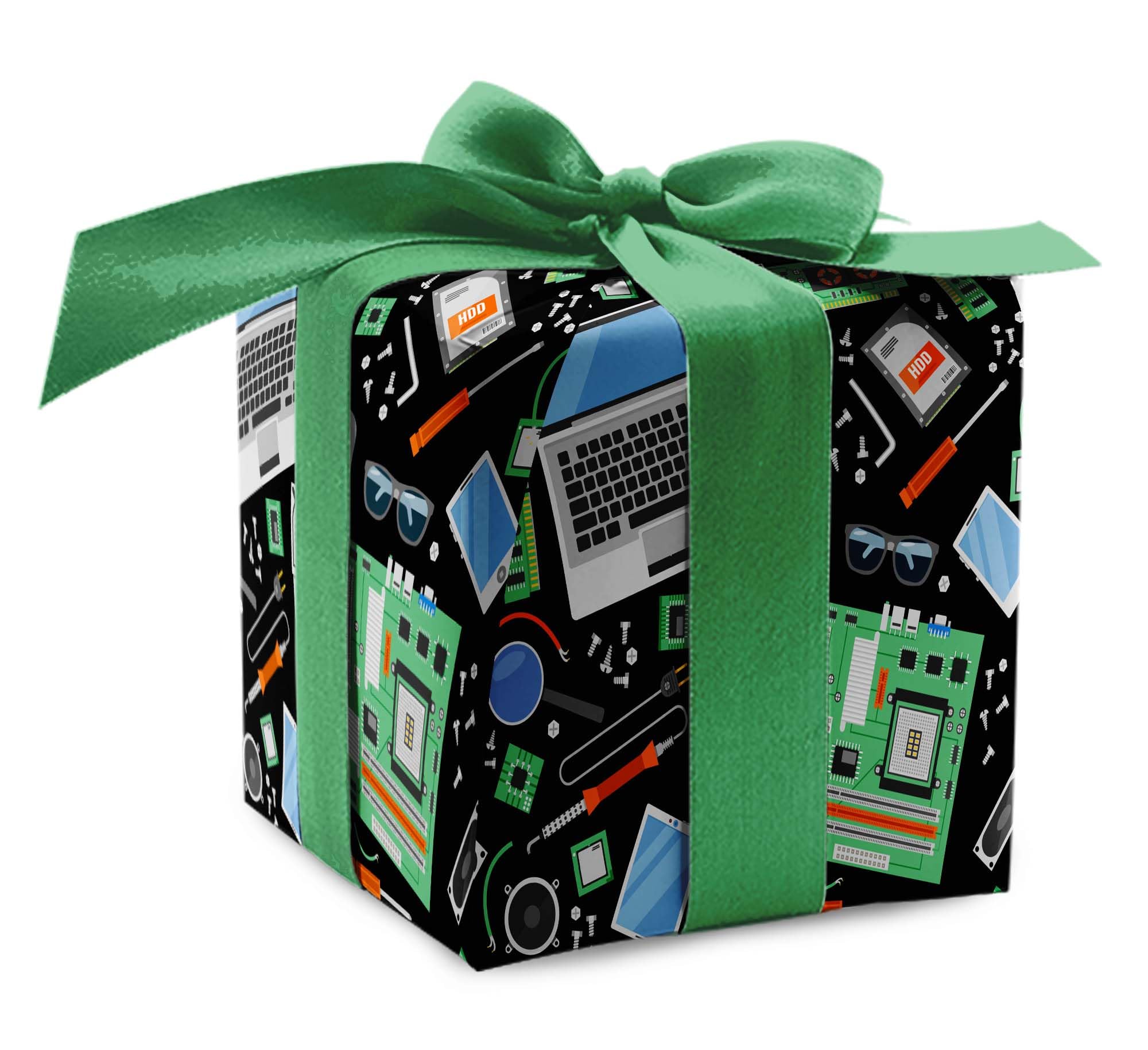 Computer Chip Motherboard Premium Wrapping Paper Roll Gift Wrap Sheet for Christmas Presents Birthday Party Decorations (30 inch x 6 foot roll)