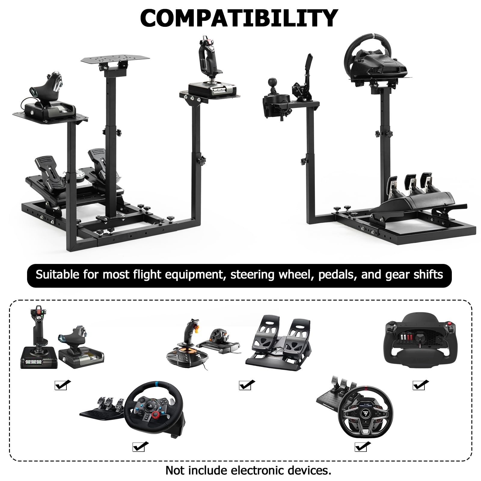 Anman G29 Racing Flight Simulator Stand with Pro 3 Gear Shifter Panels Fit for Logitech/Thrustmaster/Hotas Warthog G27 G29 G920 TX PXN,Professional Steering Wheel Stand,Not Include Wheel & Pedals