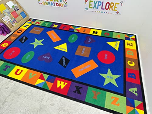 KidCarpet.com Colorful Shapes Preschool Rug with Bright Colors, 6' x 8'6" Rectangle