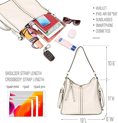 Montana West Large Hobo Handbag for Women Studded Leather Shoulder Bag Crossbody Purse With Tassel MWC-1001BG