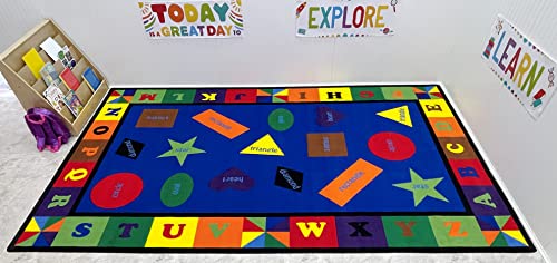 KidCarpet.com Colorful Shapes Preschool Rug with Bright Colors, 6' x 8'6" Rectangle