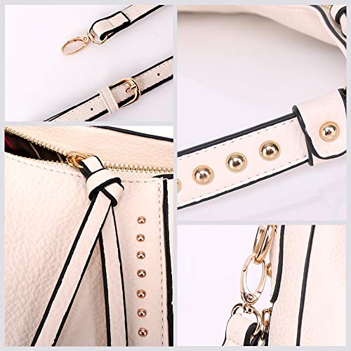 Montana West Large Hobo Handbag for Women Studded Leather Shoulder Bag Crossbody Purse With Tassel MWC-1001BG