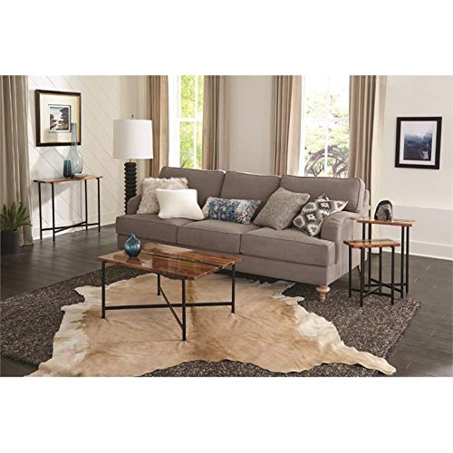 Alaterre Furniture Rivers Edge 36" Acacia Wood and Acrylic Narrow Console Table