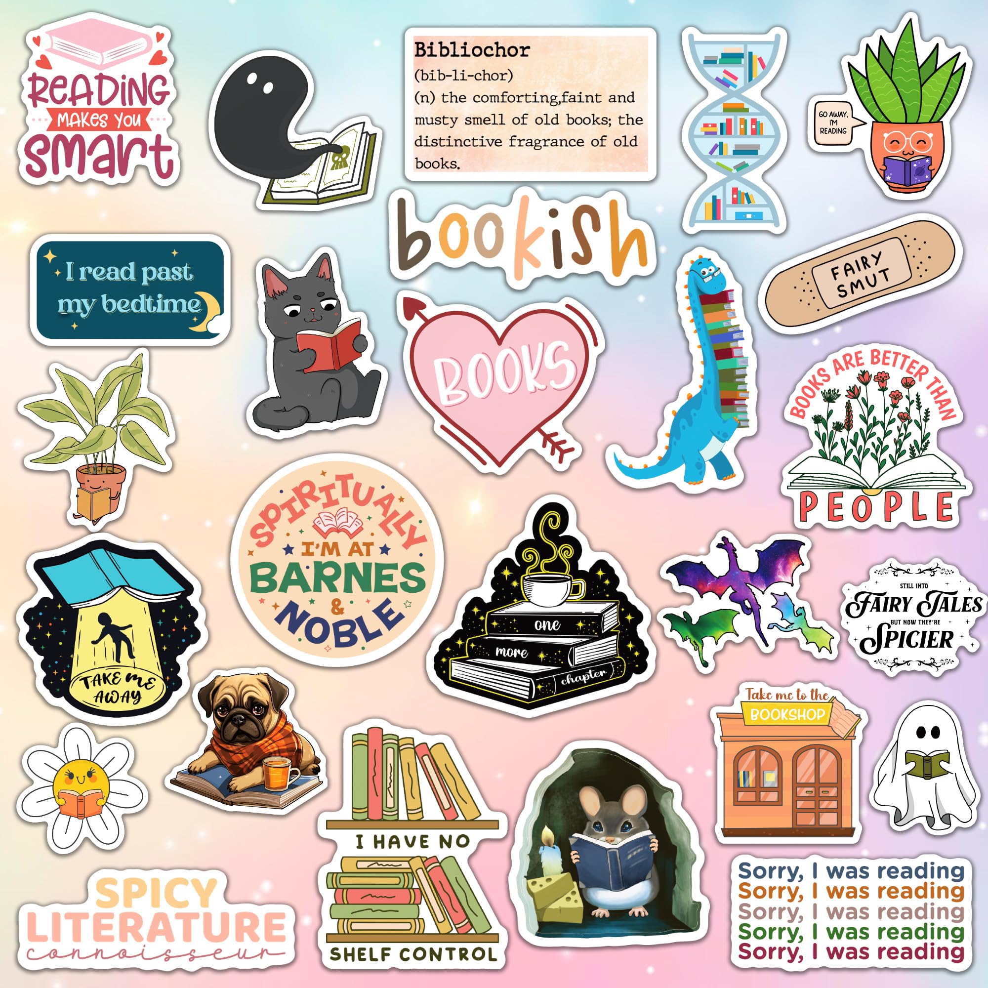 150pcs Stickers for Kindle | Kindle Stickers Bookish Reading Sticker Pack for Smut Readers | Laptop Water Bottle Computer Accessories| Holographic Waterproof