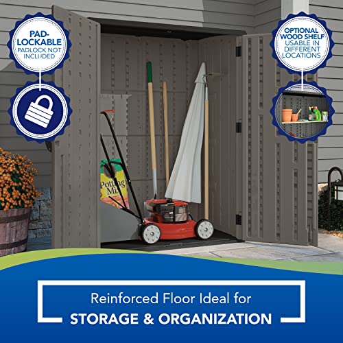 Suncast 54 cu. ft Resin Vertical Lockable Storage Shed, Stoney, BMS5700SB
