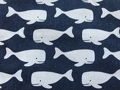 Chezi Women's Cute Whale Cotton Canvas Tote Shoulderbag Shopping Bag Blue (Zip)