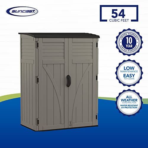 Suncast 54 cu. ft Resin Vertical Lockable Storage Shed, Stoney, BMS5700SB