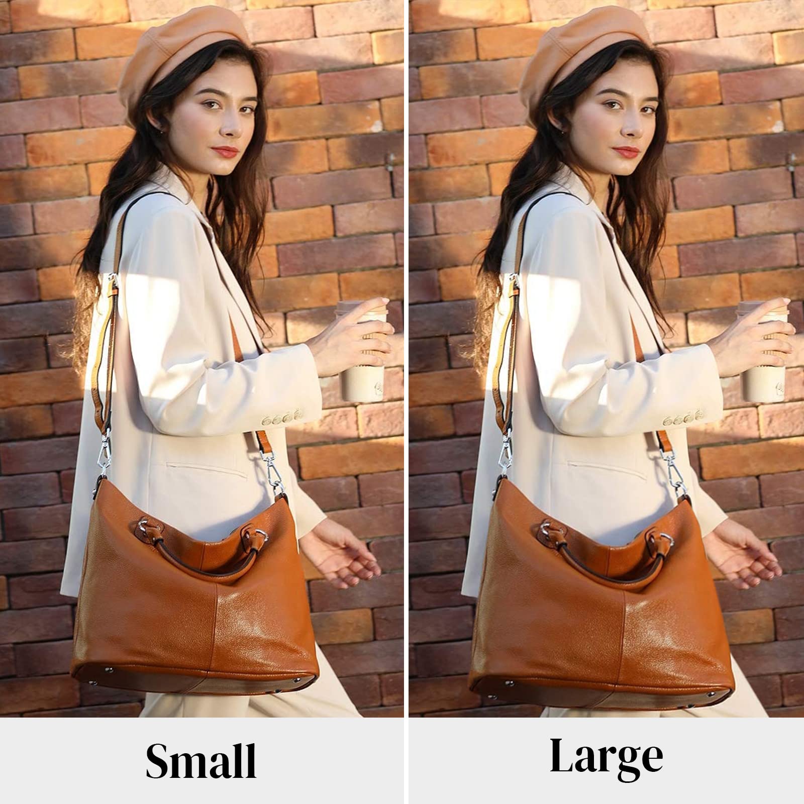 Kattee Women's Soft Genuine Leather Tote Bag, Top Satchel Purses and Handbags