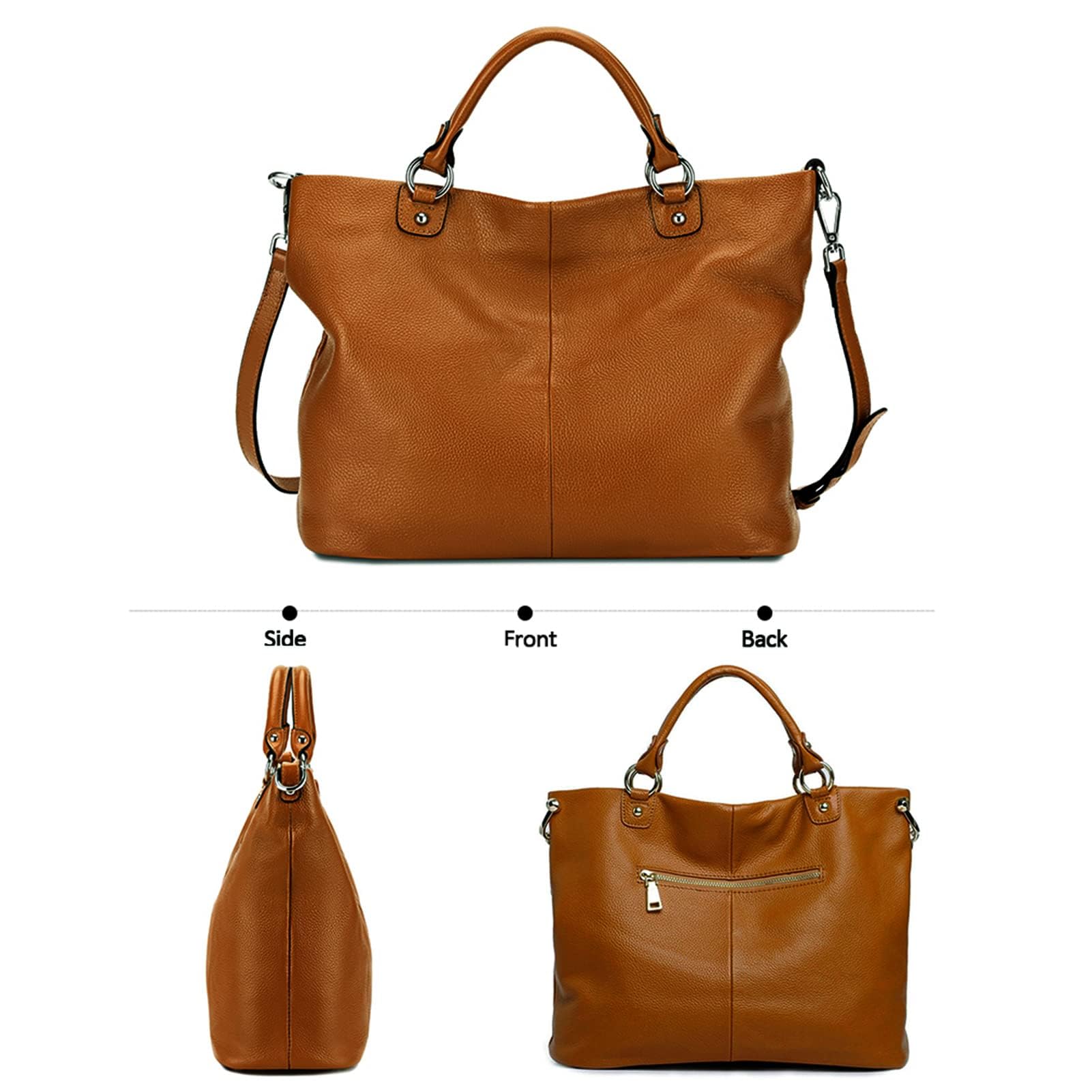 Kattee Women's Soft Genuine Leather Tote Bag, Top Satchel Purses and Handbags