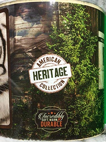 American Heritage Collection, "White Face Tiger" Raschel Throw Blanket, 50" x 60", 50" x 60