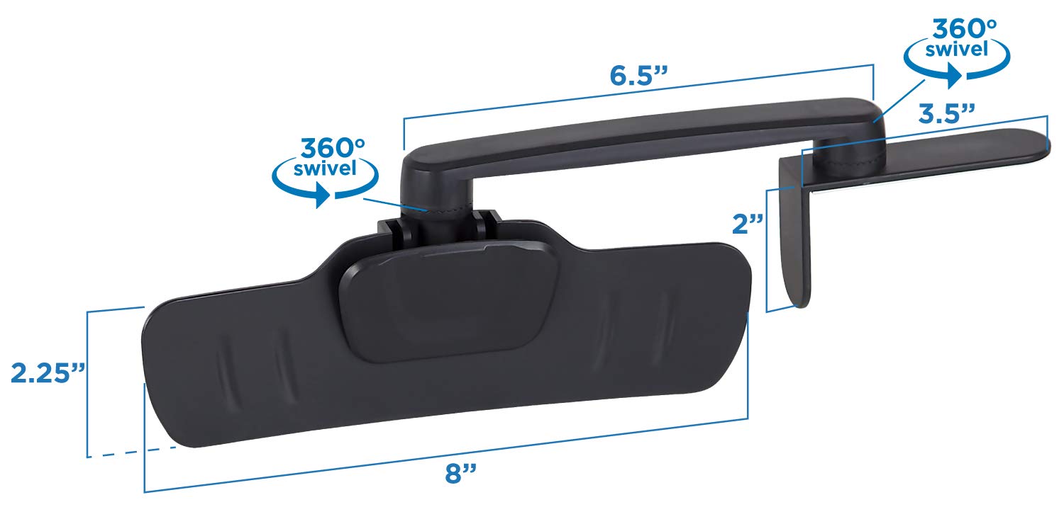 Mount-It! Monitor Document Holder Clip - Paper and Copy Holder Attachment for Typing with 3M Adhesive Sticker, Swivel 360 Degrees, Left and Right Side Mounting (MI-9005)