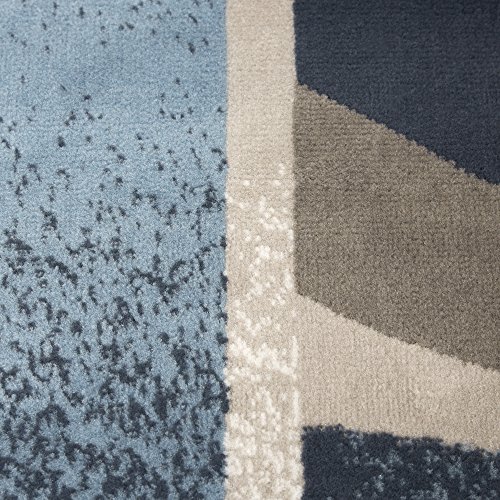 Home Dynamix Lyndhurst Rotana Modern Area Rug, Contemporary Blue/Gray/Ivory 1'9"x7'2"