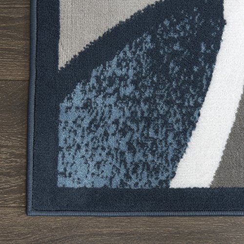 Home Dynamix Lyndhurst Rotana Modern Area Rug, Contemporary Blue/Gray/Ivory 1'9"x7'2"