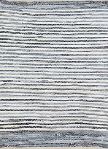 RAJRANG BRINGING RAJASTHAN TO YOU 4' x 6' Reversible Area Rugs Blue Denim Chindi Rag Rug Hand Woven Boho Eco Friendly Recycled Material for Farmhouse Home Decor