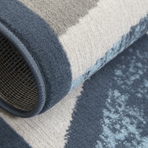 Home Dynamix Lyndhurst Rotana Modern Area Rug, Contemporary Blue/Gray/Ivory 1'9"x7'2"