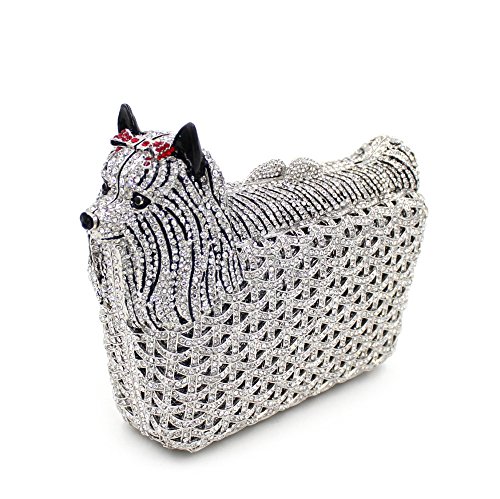 Puppy Evening Bag Luxury Diamond Crystal Clutch Bling Dazzling Purse Party Date Handbag Special Wallet