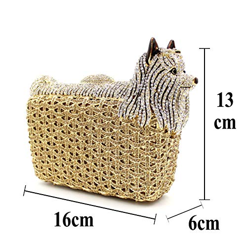 Puppy Evening Bag Luxury Diamond Crystal Clutch Bling Dazzling Purse Party Date Handbag Special Wallet