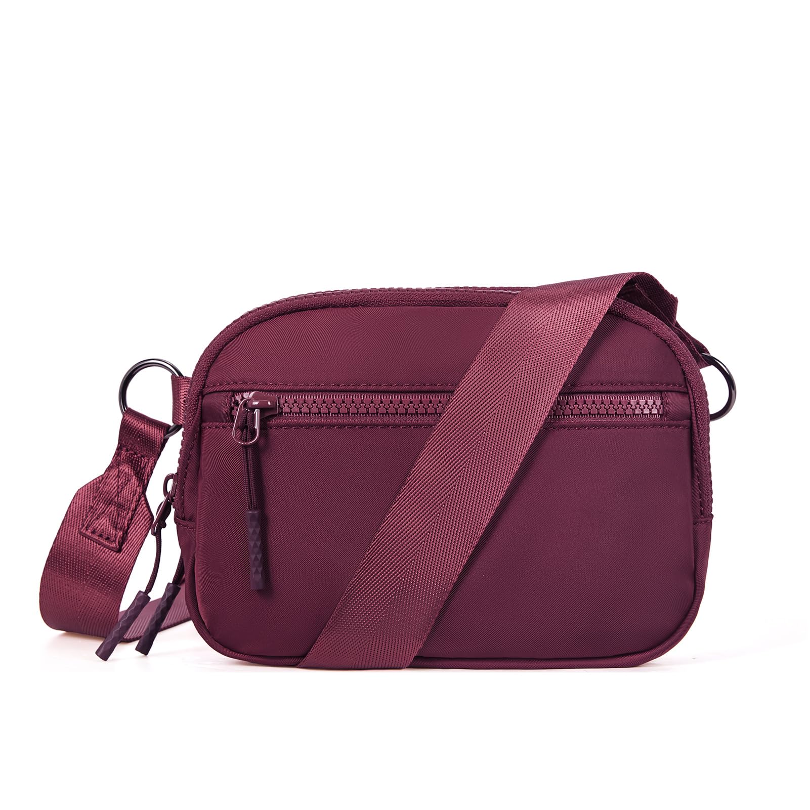 WESTBRONCO Small Crossbody Bags for Women Nylon with Adjustable Strap, Mini Crossbody Purse, Fahion Shoulder Bag for Traveling Workout Wine Red