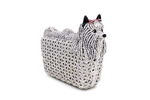 Puppy Evening Bag Luxury Diamond Crystal Clutch Bling Dazzling Purse Party Date Handbag Special Wallet