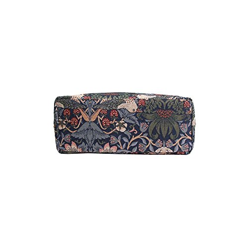 Signare Tapestry Hobo Shoulder bag slough purse for Women with Blue Floral William Morris Strawberry Thief Design (HOBO -STBL)