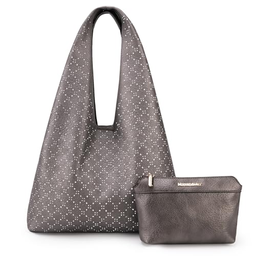 Montana West Black Slouchy Hobo Bags for Women Hollow out Shoulder Purses and Handbags Vegan Leather Top Handle Tot
