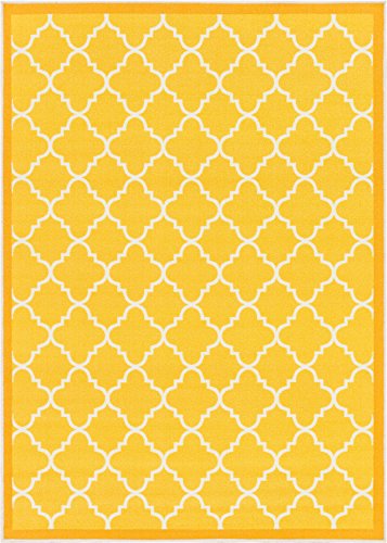 Well Woven Kings Court Brooklyn Trellis Modern Gold Geometric Lattice 3'3" x 4'7" Indoor/Outdoor Area Rug