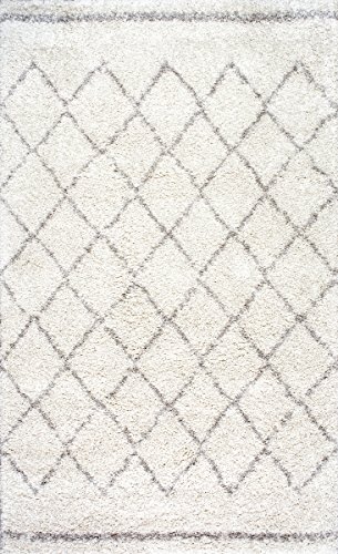 nuLOOM Edwin Soft and Plush Shag Area Rug, 5 x 8 ft, Natural