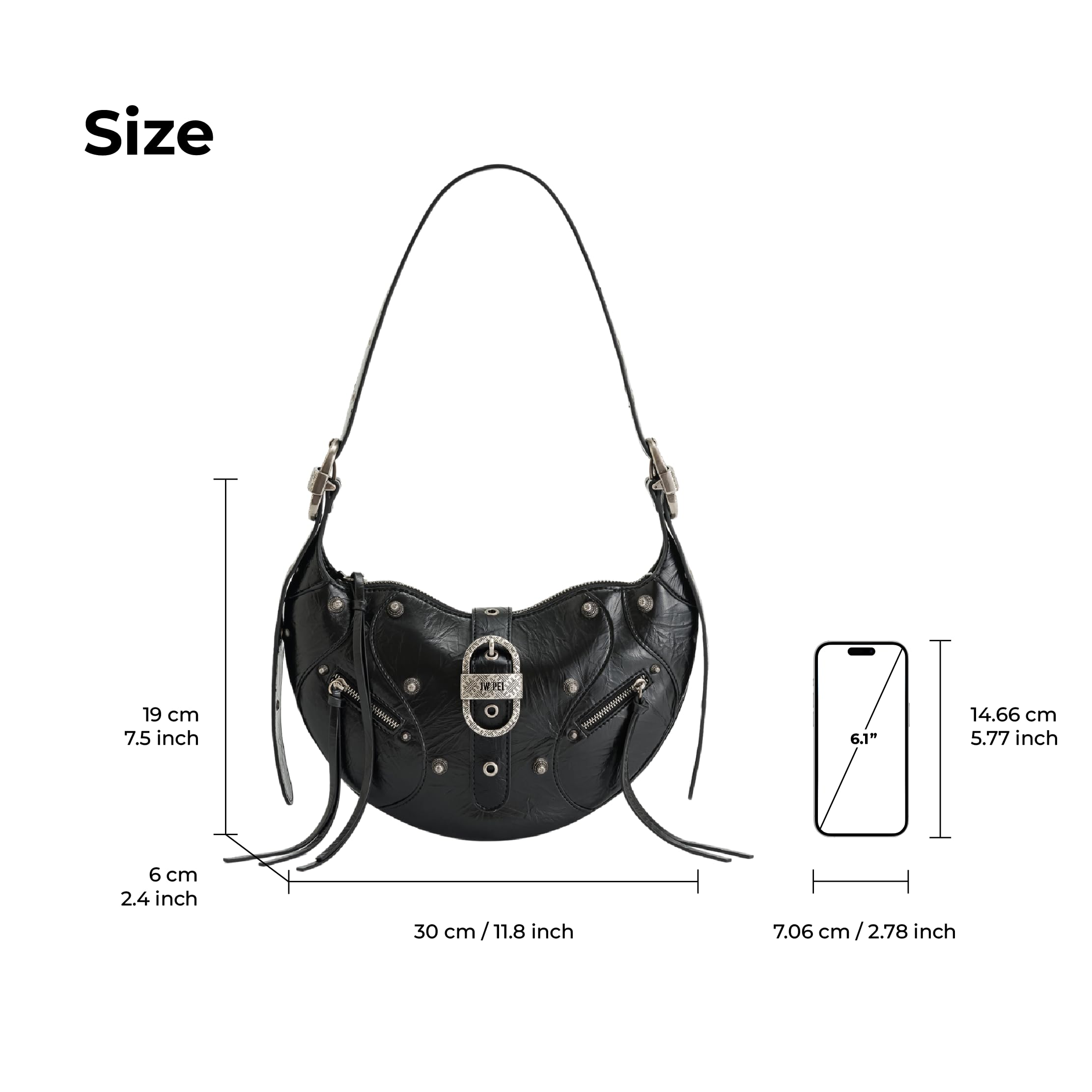 JW PEI Women's Tessa Shoulder Bag - Crushed Black
