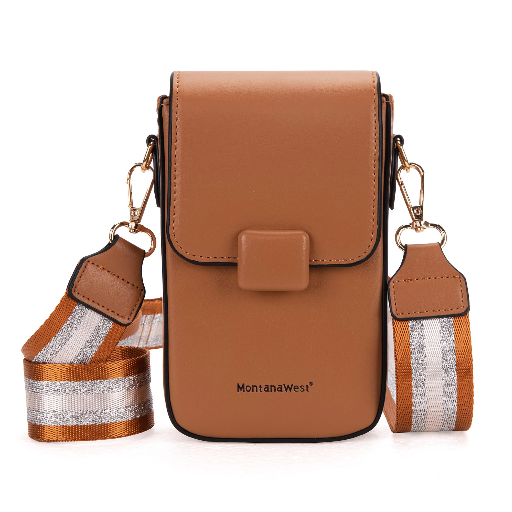 Montana West Cell Phone Purse Small Crossbody Bags for Women Cellphone Wallet with RFID Blocking Credit Card Slots MWC-204BR