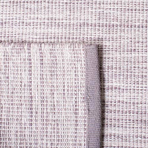 SAFAVIEH Montauk Collection 4' x 6' Silver MTK250G Handmade Flatweave Cotton Area Rug