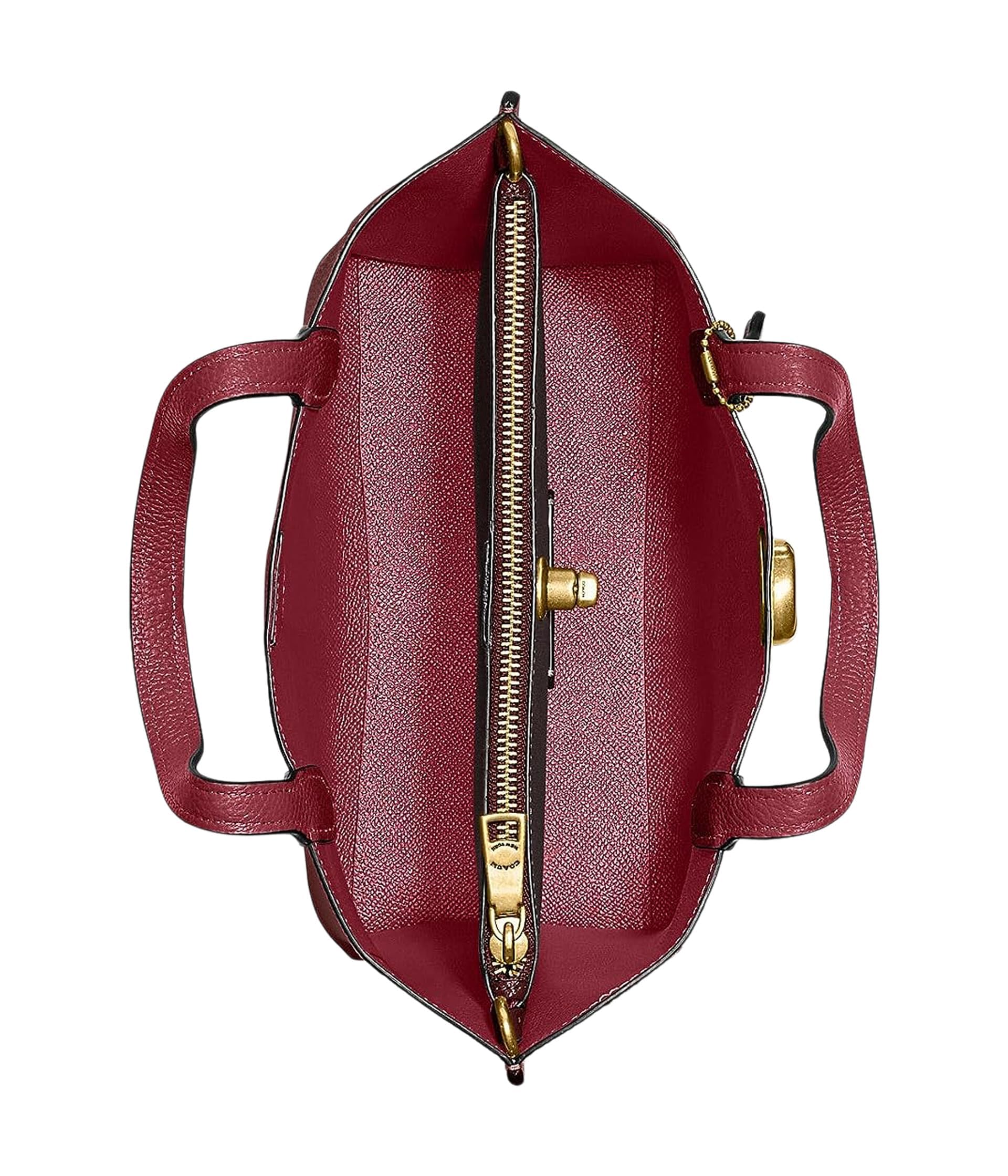 Coach Color-Block Leather Willow Tote 24 Wine One Size