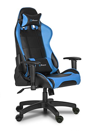 Arozzi Verona Junior Gaming Chair for Kids with High Backrest, Recliner, Swivel, Tilt, Rocker and Seat Height Adjustment, Lumbar and Headrest Pillows Included - Blue