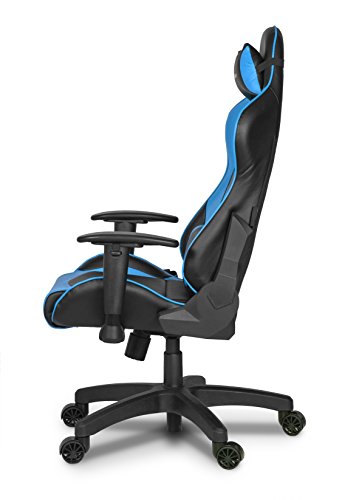 Arozzi Verona Junior Gaming Chair for Kids with High Backrest, Recliner, Swivel, Tilt, Rocker and Seat Height Adjustment, Lumbar and Headrest Pillows Included - Blue