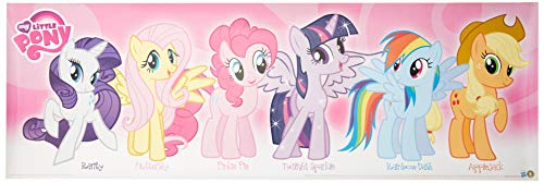 Buyartforless My Little Pony (Pink) Characters 36x12 Art Print Poster Girl Kids Wall Decor Rarity Fluttershy Pinkie Pie Twilight Sparkle Rainbow Dash Apple Dash