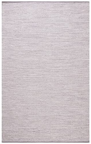 SAFAVIEH Montauk Collection 4' x 6' Silver MTK250G Handmade Flatweave Cotton Area Rug