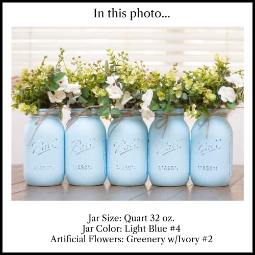 Set of 3, 4, or 5 - Painted Distressed Mason Jars - Choose Pint 16 oz or Quart 32 oz, Your Choice of Jar Colors, Artificial Flowers are Optional, Rustic Wedding Centerpieces for Tables Mason Jars