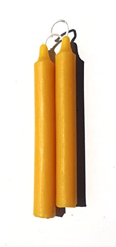 BeeTheLight Beeswax Taper Candles - Over 6 Hours Each, 2 Pack, 13+ Hours - 100% Pure USA Bees Wax - Unscented - All Natural Light Honey Scent