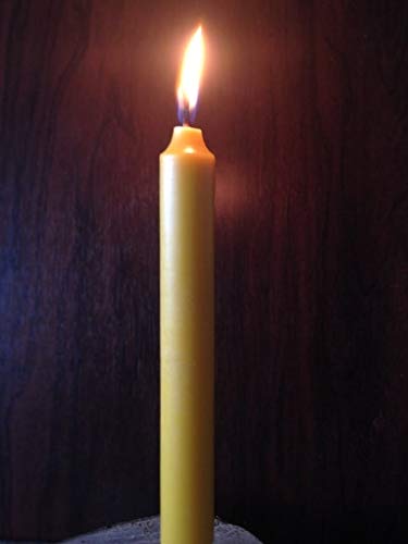 BeeTheLight Beeswax Taper Candles - Over 6 Hours Each, 2 Pack, 13+ Hours - 100% Pure USA Bees Wax - Unscented - All Natural Light Honey Scent