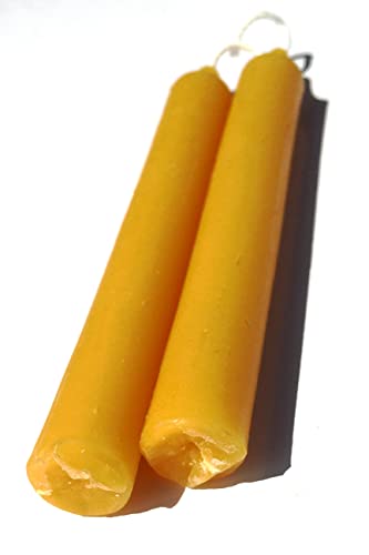 BeeTheLight Beeswax Taper Candles - Over 6 Hours Each, 2 Pack, 13+ Hours - 100% Pure USA Bees Wax - Unscented - All Natural Light Honey Scent