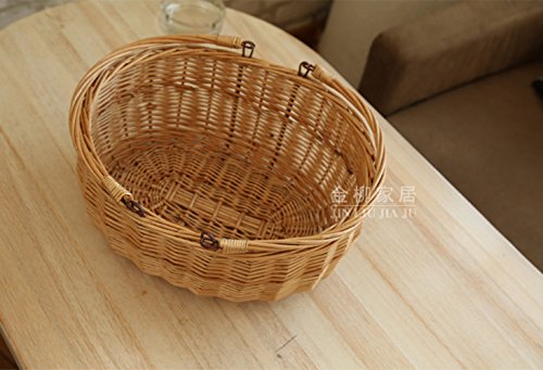 Wicker Picnic Baskets with Handles.Kingwillow. (Natural)