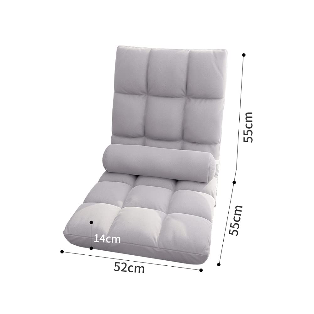 DDTTXP Lazy Sofa Tatami Bed Backrest Chair Girl Lovely Bedroom Single Bay Window Small Sofa Folding Chair (Color : Gray)